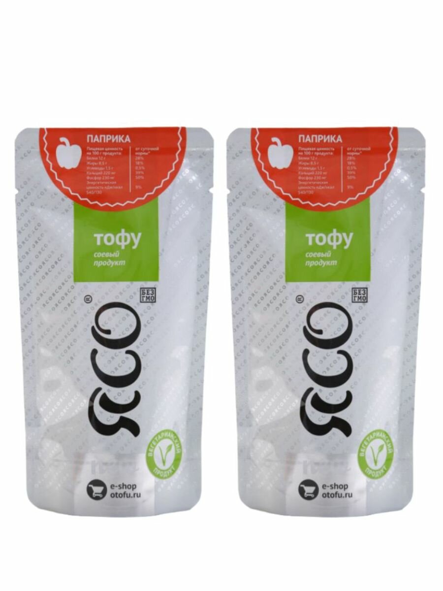 Тофу со вкусом "Паприка", от производителя "Ясо", 2 упаковки по 175 грамм