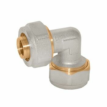 Уголок соединитель обжимной для металопластиковых труб 16 мм Цанга