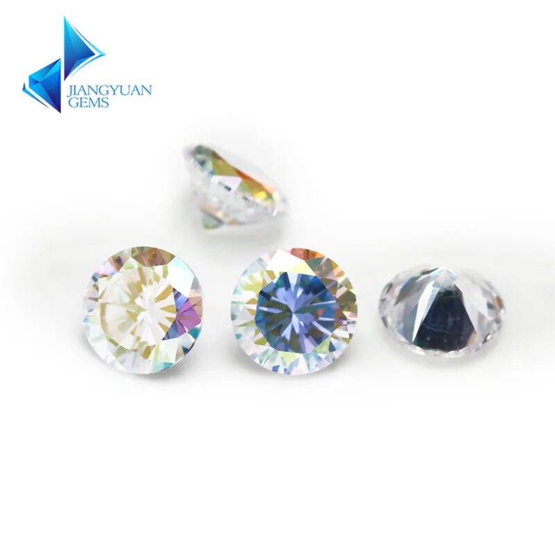 Размер 1,0 ~ 10 мм покрытие AB цвет многоцветный кубический цирконий камень Круглый Вырез Свободный Циркон CZ синтетический драгоценный камень для ювелирных изделий 2mm (500pcs)