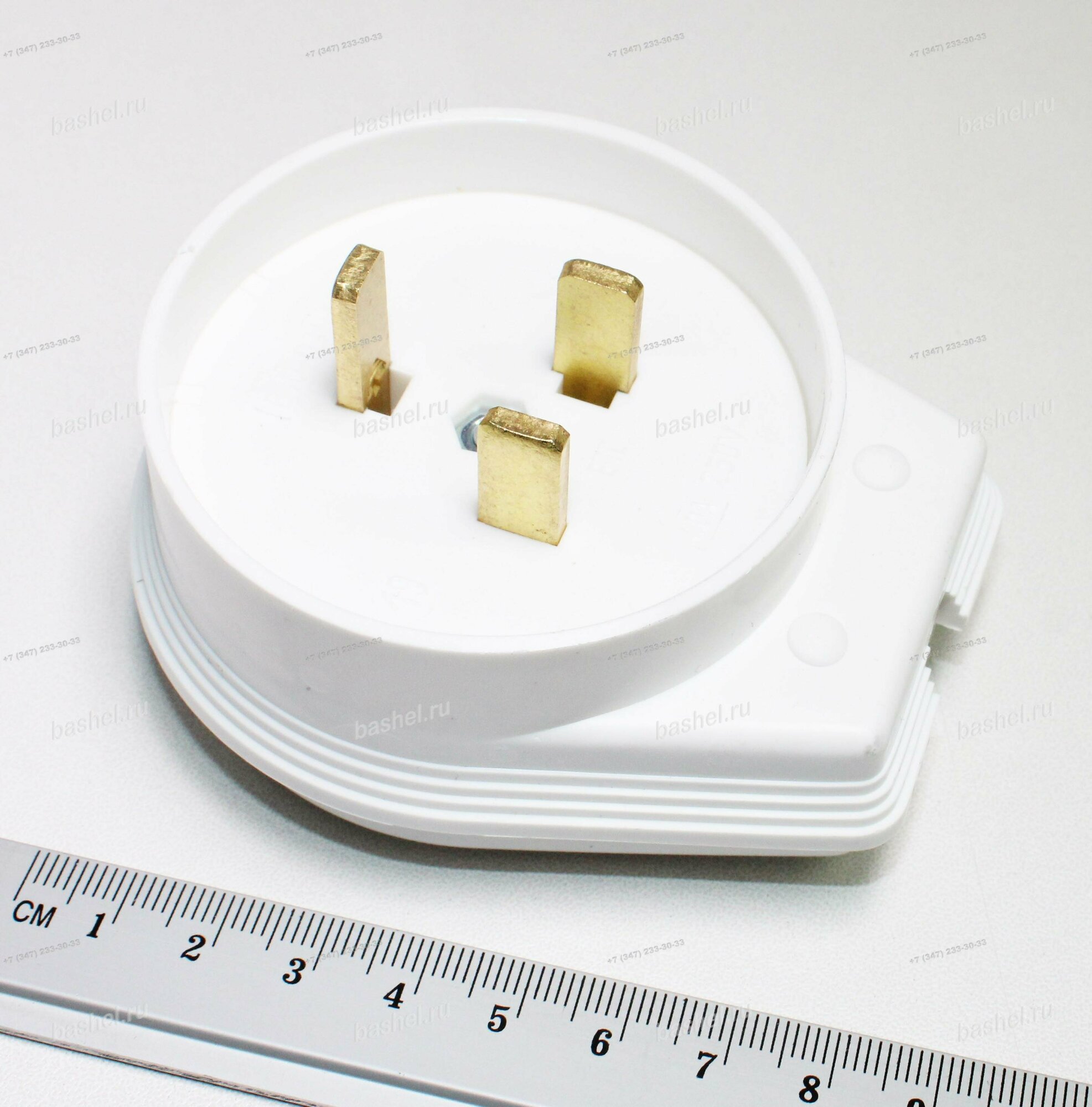 Вилка ВШ для электрической плиты 40А, 250В 2Р+РЕ (ОУ) белая REXANT