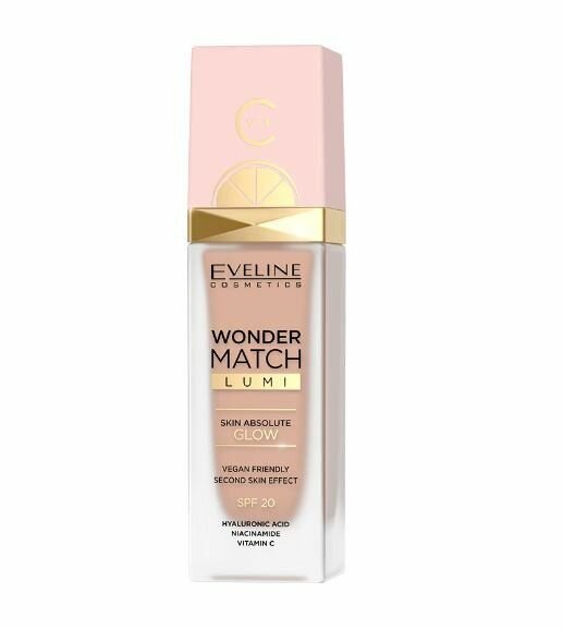 Eveline Cosmetics Тональная основа Wonder Match Lumi, № 20 Nude, 30 мл.