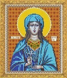 Схема для частичной вышивки бисером с нанесенным рисунком Бис 748 "Св. Виктория" (19*24см.)