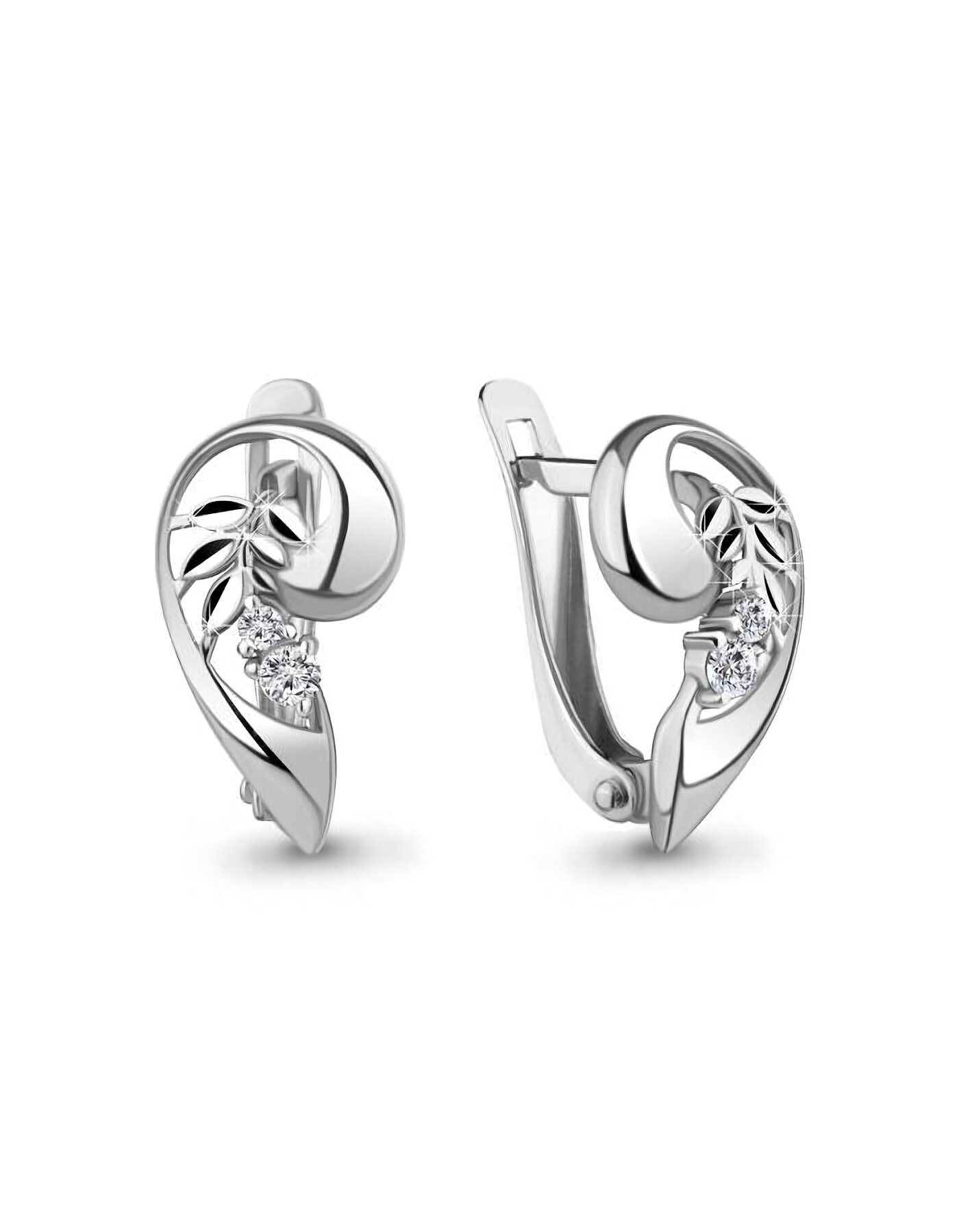 Серьги Amarin Jewelry, серебро, 925 проба, родирование, фианит