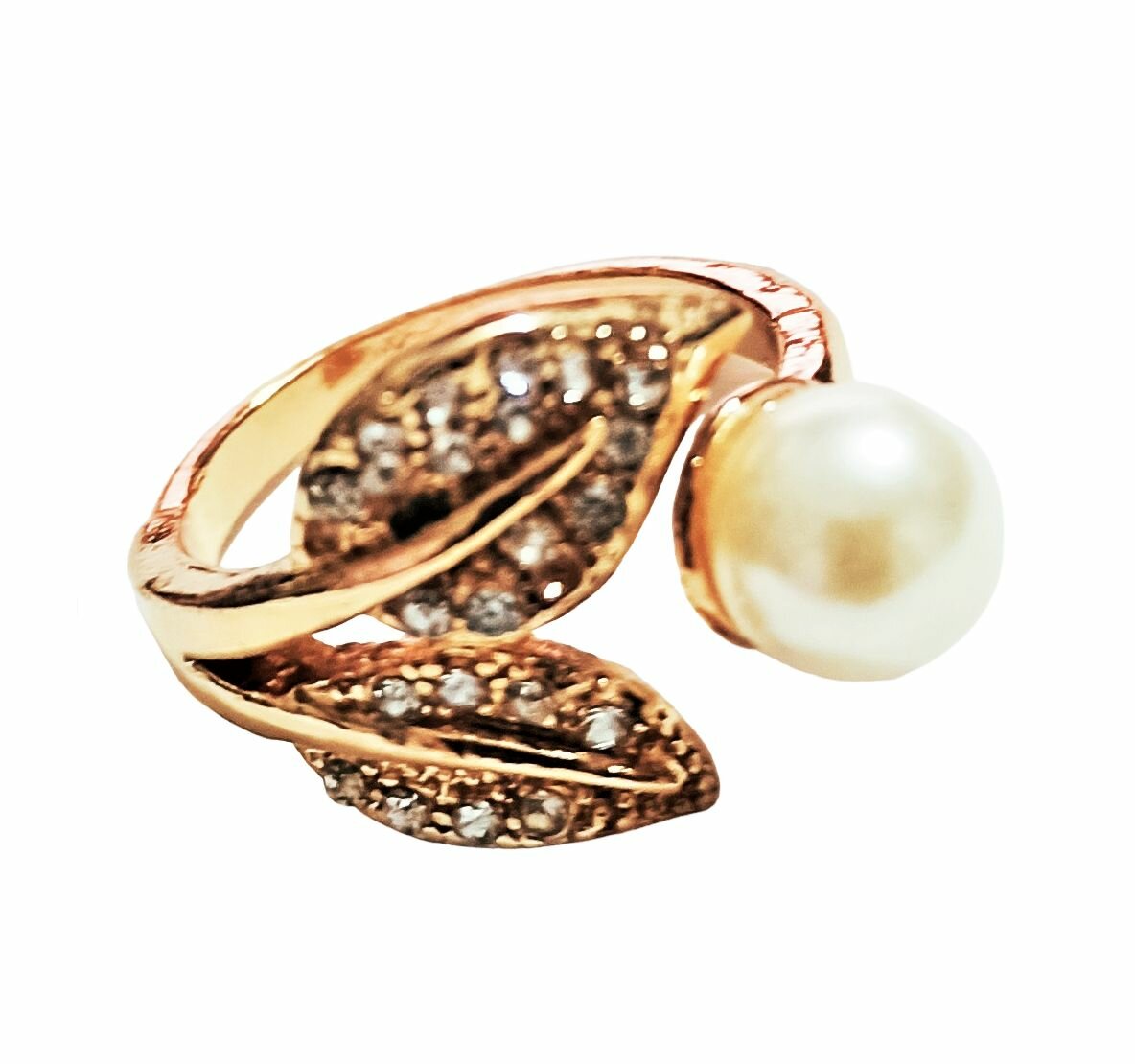 Кольцо, искусственный камень, жемчуг имитация