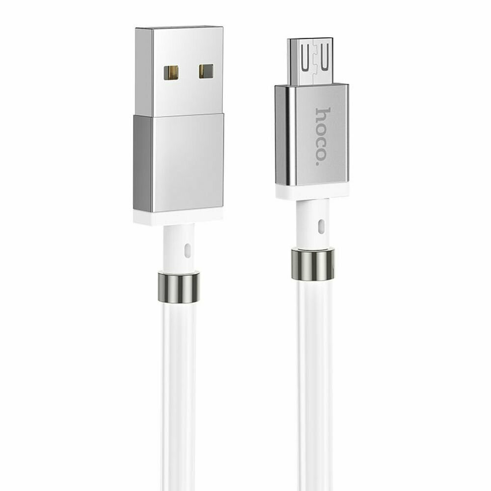 USB кабель HOCO U91 Magic Magnetic MicroUSB, 2.4А, магниты на кабеле, 1м, PVC (белый)