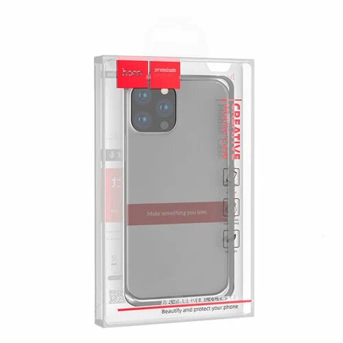 Чехол противоударный HOCO Light Series для iphone 14 Pro силикон премиум-качества серый