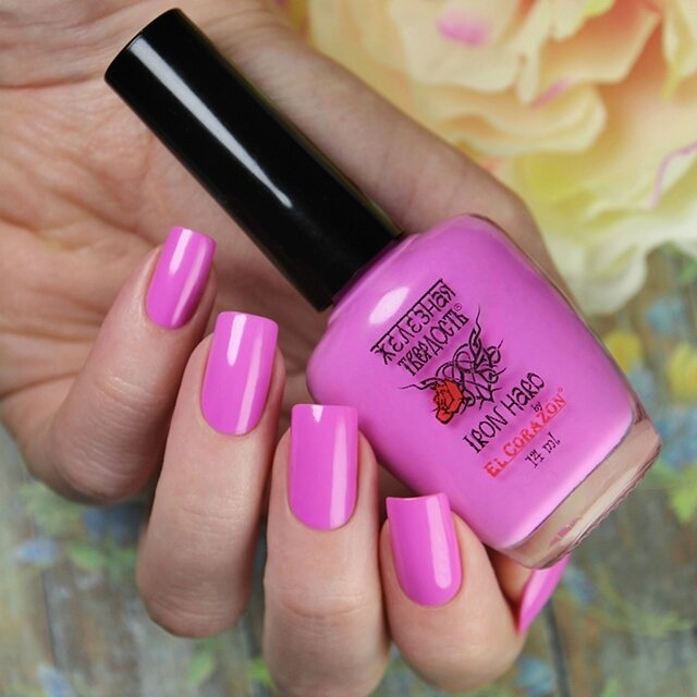 Лечебный лак железная твердость EL CORAZON Iron Hard розовый закат цвет 14 мл.