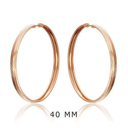 Серьги конго, красное золото, 585 проба