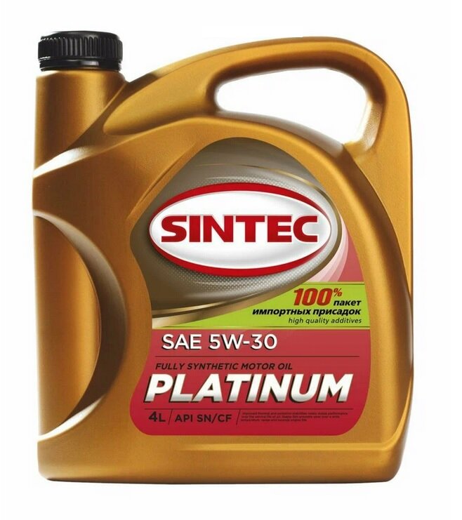Синтетическое моторное масло SINTEC Platinum 5W-30 SL/CF, 4 литра канистра