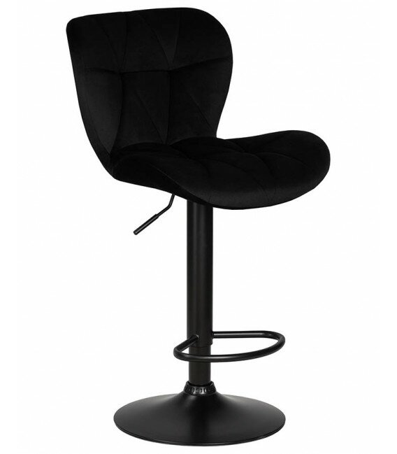 Стул барный DOBRIN BARNY BLACK LM-5022_Blackbase, велюр черный