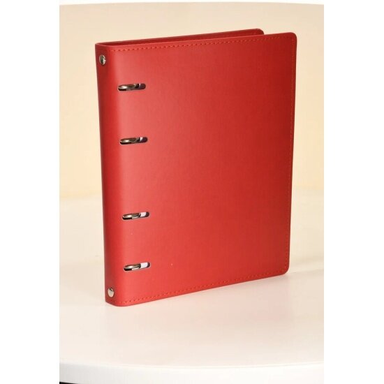 Тетрадь Informat со см. блоком 120 л. А5 кл. на кольцах красная кож/зам, конгрев