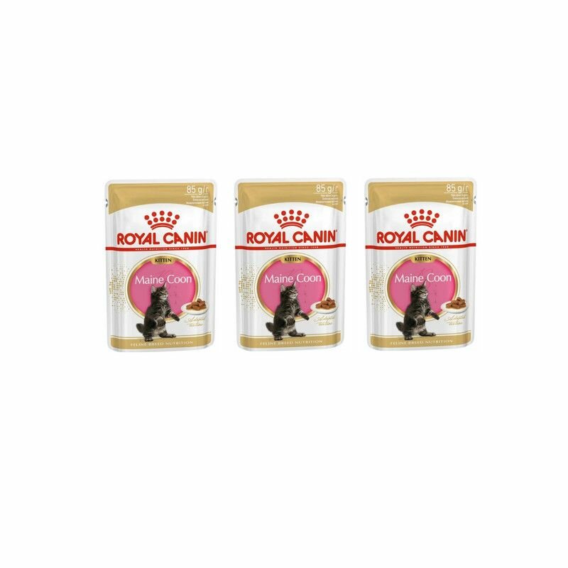 Влажный корм Royal Canin Maine Coon для кошек породы мейн-кун в возрасте от 3 до 15 месяцев, 85 г, 3 шт