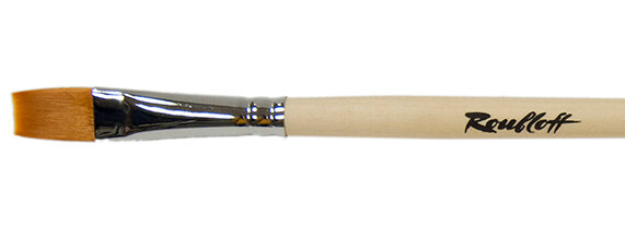 Roubloff Кисть синтетика плоская длинная ручка "1222" №12 для масла, акрила, гуаши, темперы