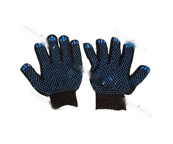 Перчатки х/б с пвх точка черные 10 класс