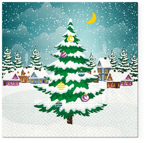 #TL802000 Салфетка трехслойная для декупажа "Красивое дерево" 33 x 33 см PAW Decor Collection 4 шт