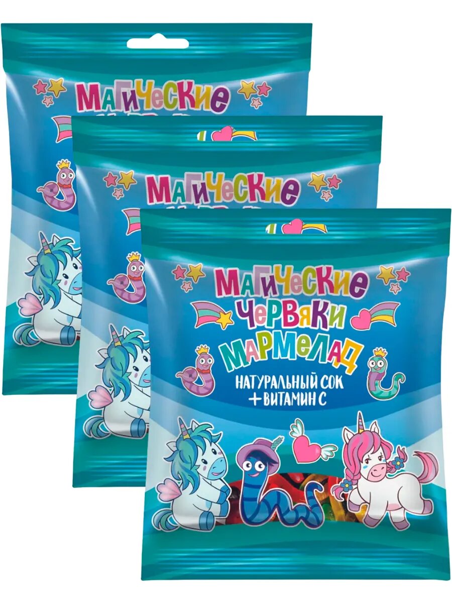Мармелад жевательный Магические Червяки 90 г * 3 шт