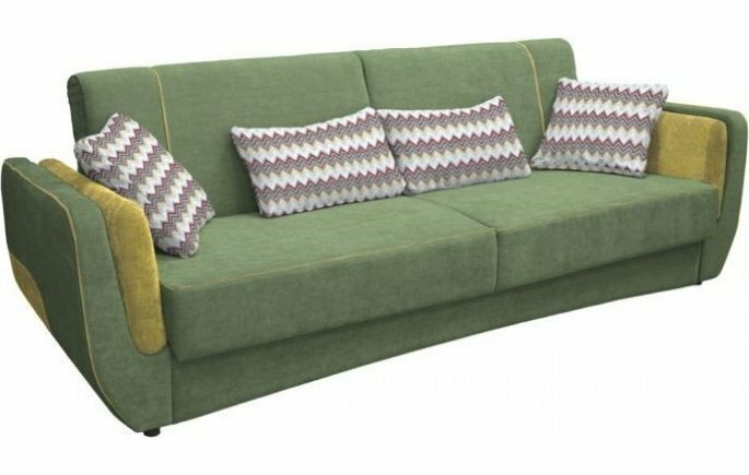 Прямой диван Алекс 2 Зеленый Велюр, книжка, 240х92х81 см, с ящиком для белья