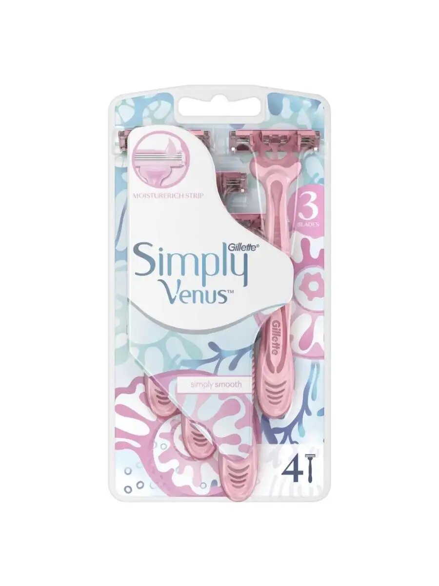 Одноразовая женская бритва Gillette Venus 3, 4 шт.