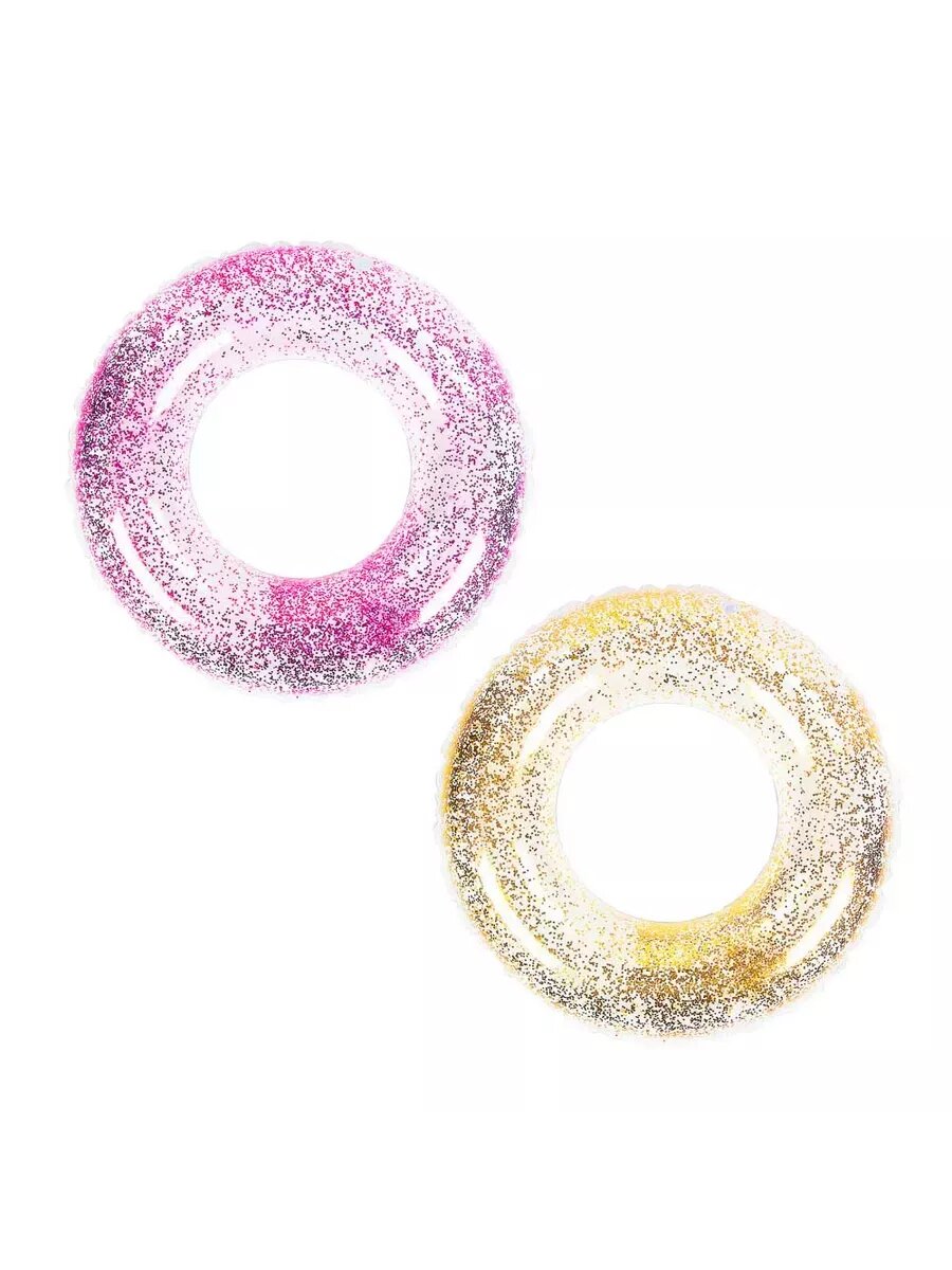 Круг надувной с блестками 75см желтый