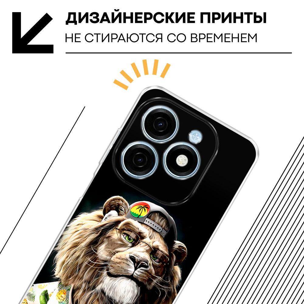 Чехол на Tecno Spark 20 / Текно Спарк 20 с принтом Лев-путешественник