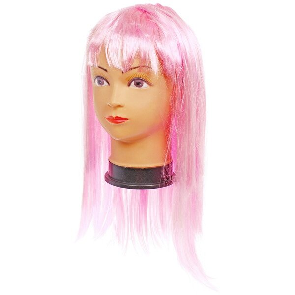 Парик карнавальный Серпантин "Роскошь" 50 см, 120 г, Розовый