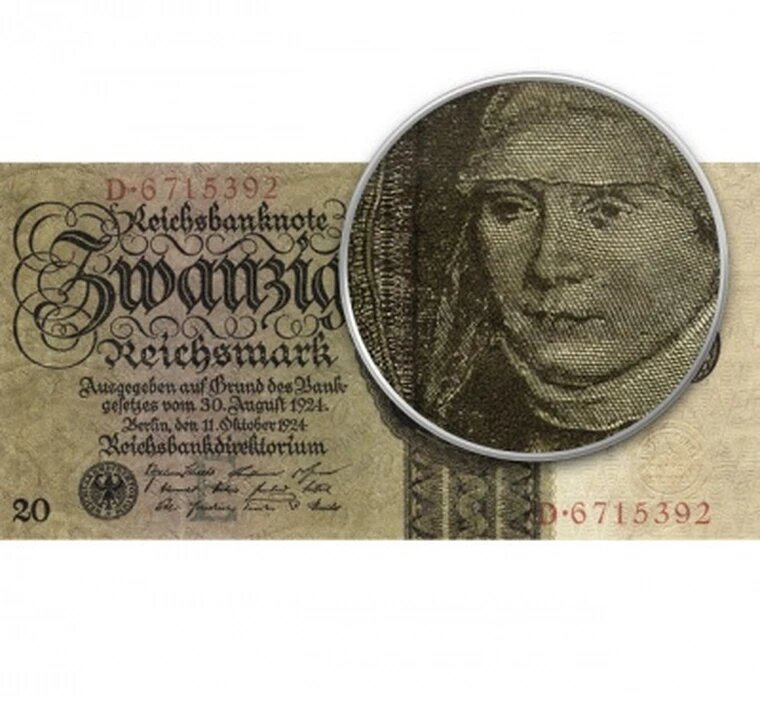 20 рейхсмарок 1924 Германское государство, сувенирная копия, банкноты и купюры редкие коллекционные