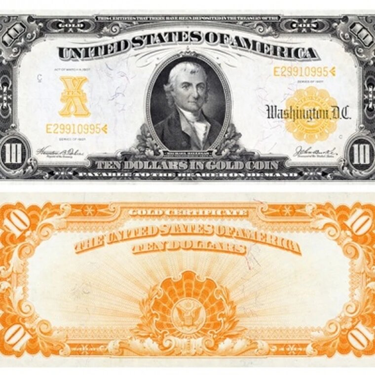 США 10 долларов 1907 года, сувенирная копия, банкноты и купюры редкие коллекционные