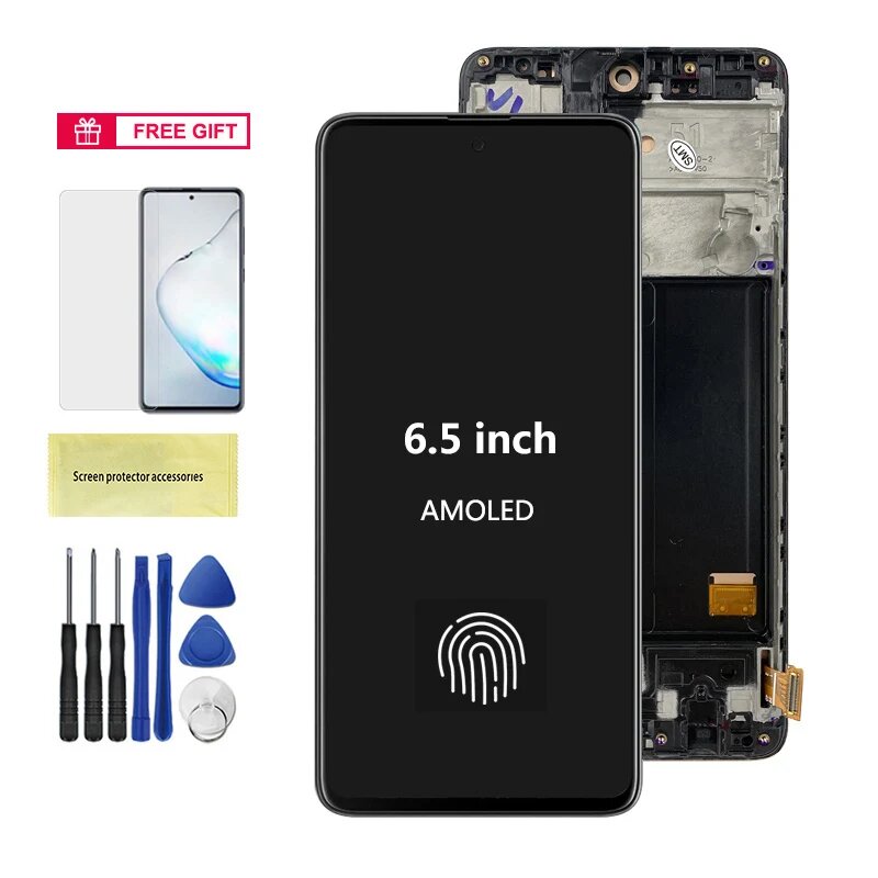 6,5 'для AMOLED для Samsung A51 SM-A515FN/DS A515 ЖК-дисплей с цифровым 6.5 With Frame