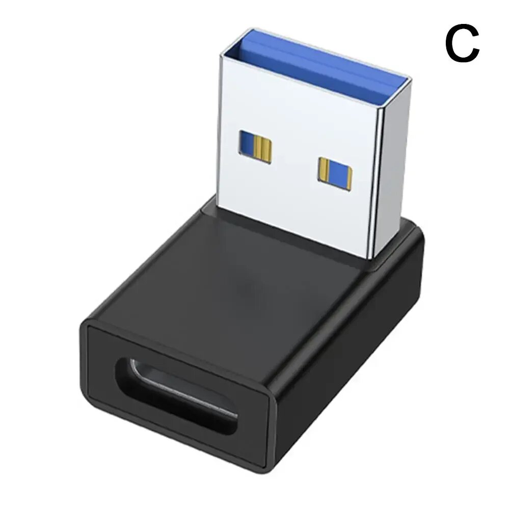 90-градусный локоть USB-адаптер, левый и правый угловой разъем USB 3.0 A «папа-мама»/тип C для ноутбука, планшета, USB-адаптер C9K6 BL USB Male to TypeC