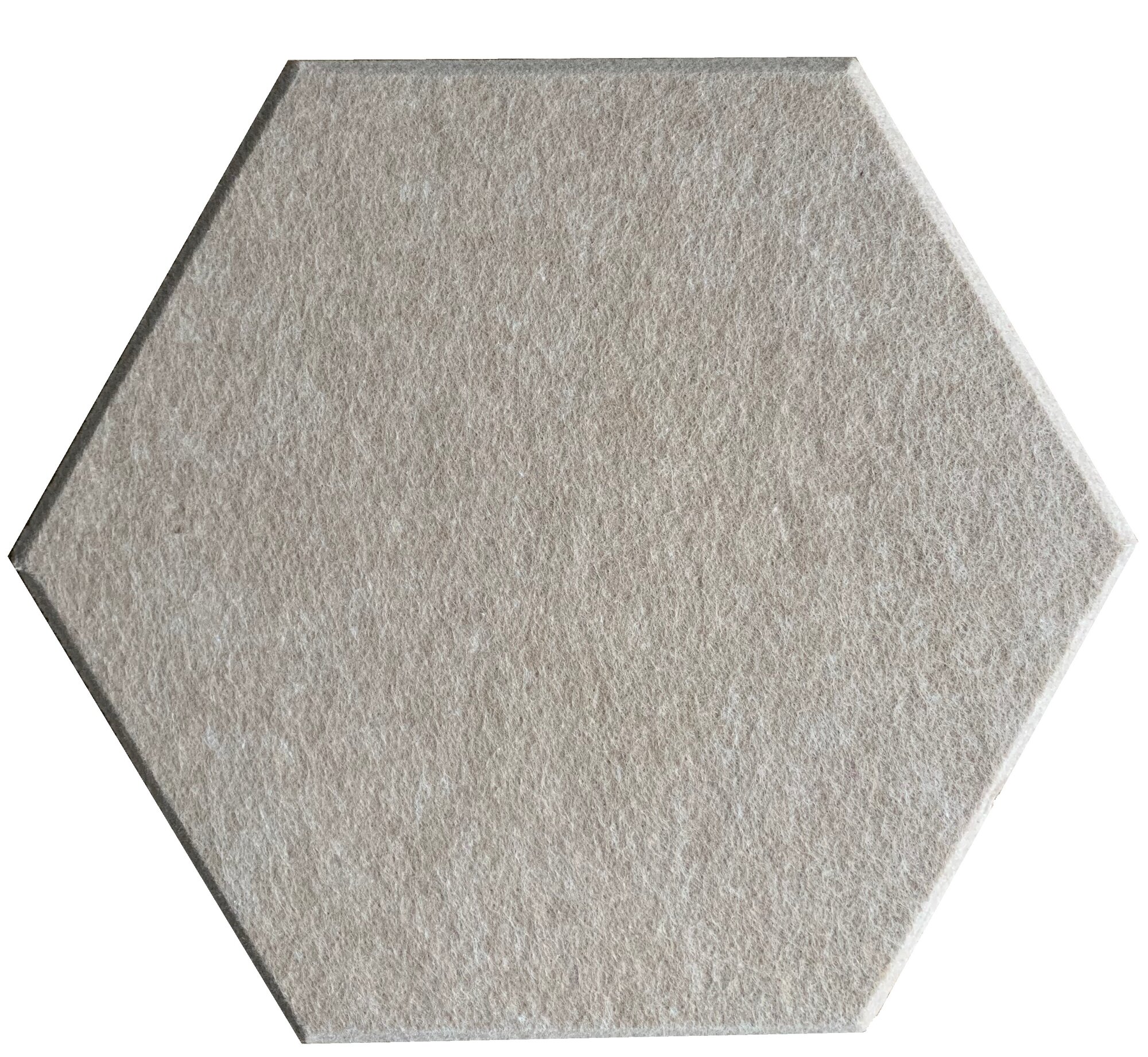 Настенные, декоративные войлочные Тепло - звукоизоляционные панели с фаской, скос по краям, шестиугольные панели; Цвет: Бежевый, кол-во: 7шт.