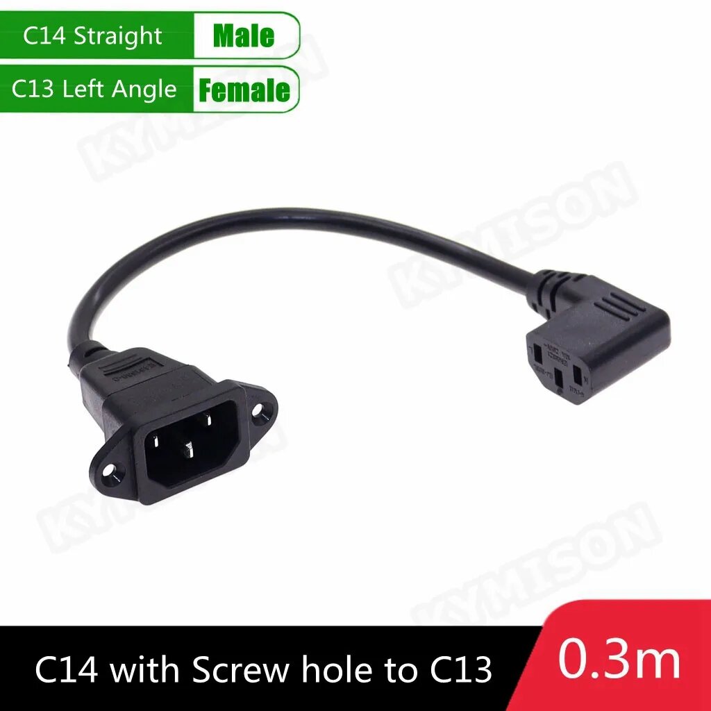 KYMISON Удлинитель IEC320 C14-C13 30 см Left Angle