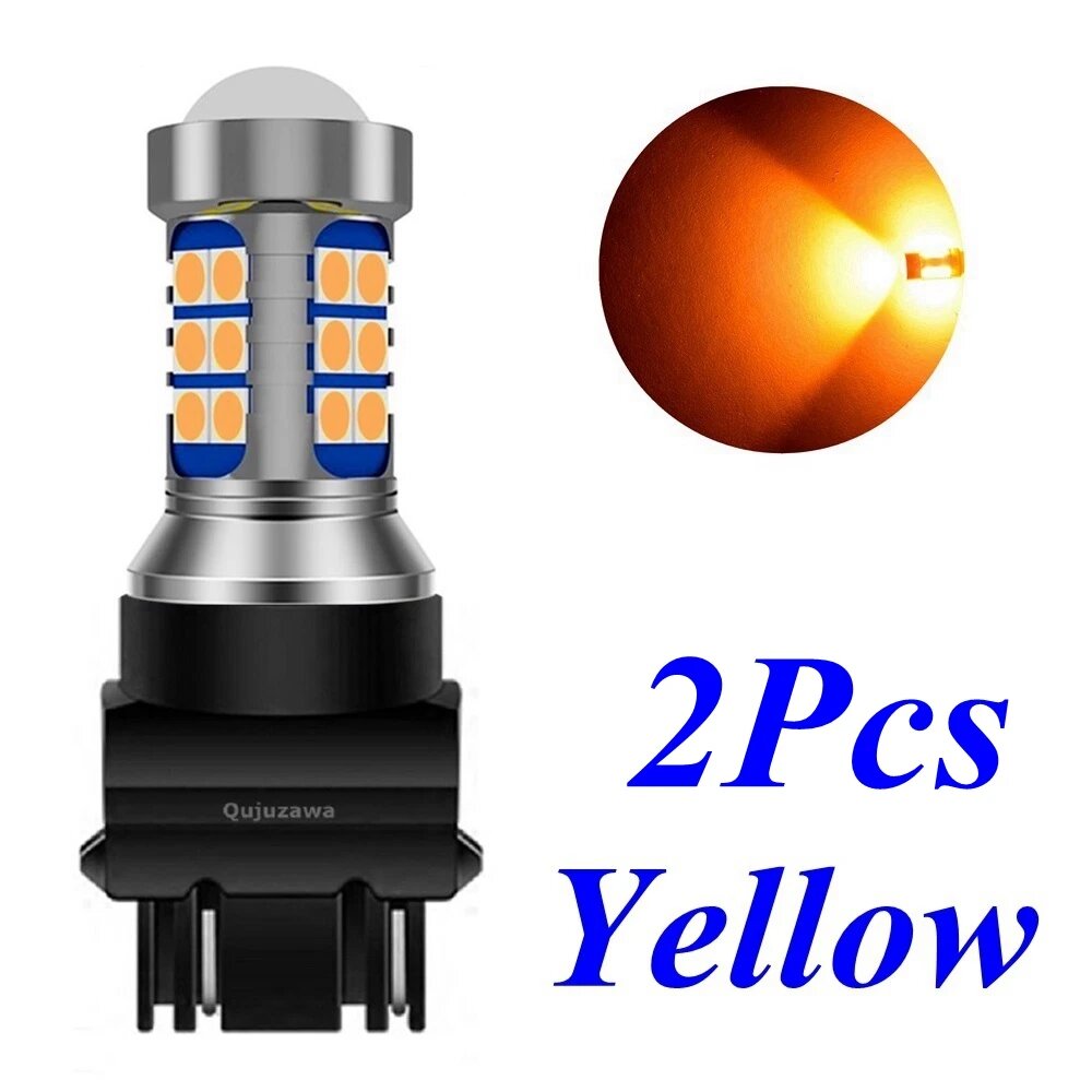 2 шт. T25 3157 3156 P27/7 Вт P27W супер яркий 3030 светодиодный автомобильный Amber Yellow