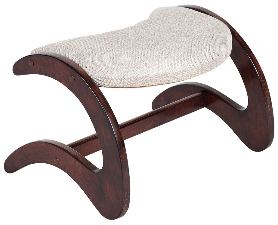 Банкетка "Блюз" для ног из экоткани, бежевая, 34х41х49 см, нагрузка до 150кг