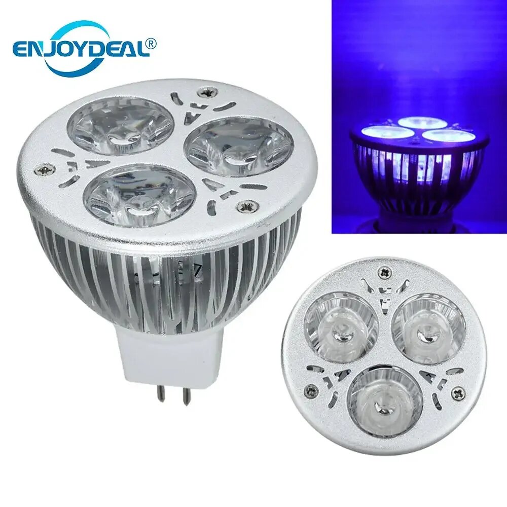 Enjoydeal Светодиодная УФ лампа 3Вт фиолетовая E27/GU10/MR16 85-265V/12V GU10