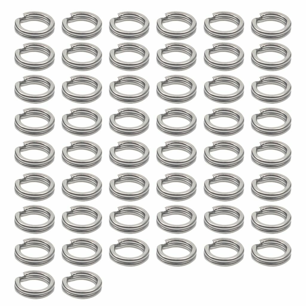 Аксессуары, оснастка для рыбалки, Рыболовное сжатое двойное кольцо-4 0.8xID4.5, пакет из 50 штук