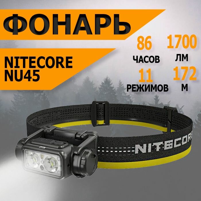 Фонарь светодиодный налобный Nitecore NU45