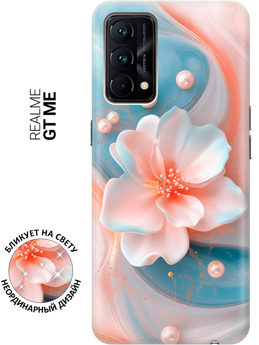 Силиконовый чехол на Realme GT Master Edition с принтом "Мраморный цветок"