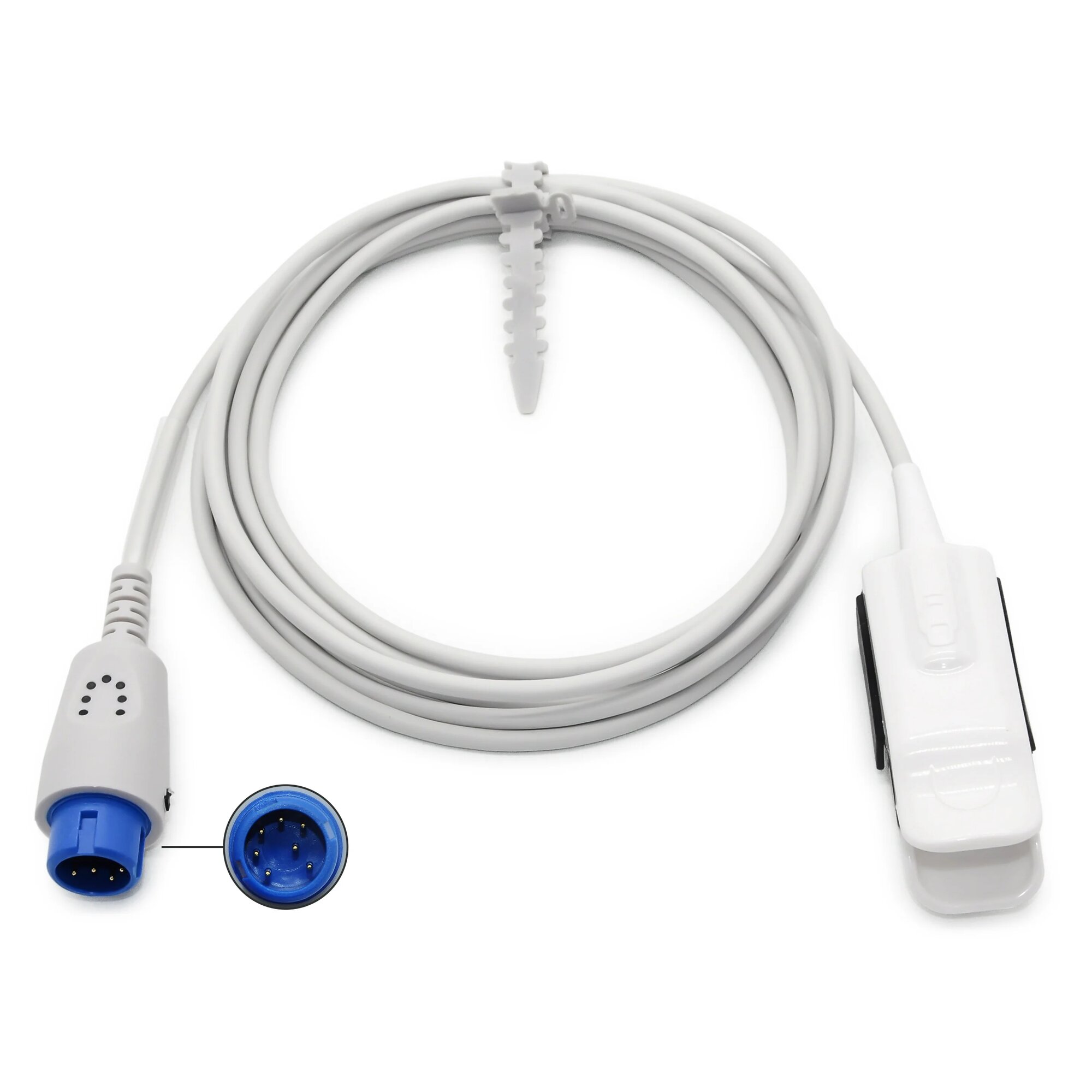 Датчик SpO2 с зажимом для взрослых для серии Mindray Beneview T5/T6/T8, Beneheart, iMEC, uMEC, iPM, круглые 7 контактов