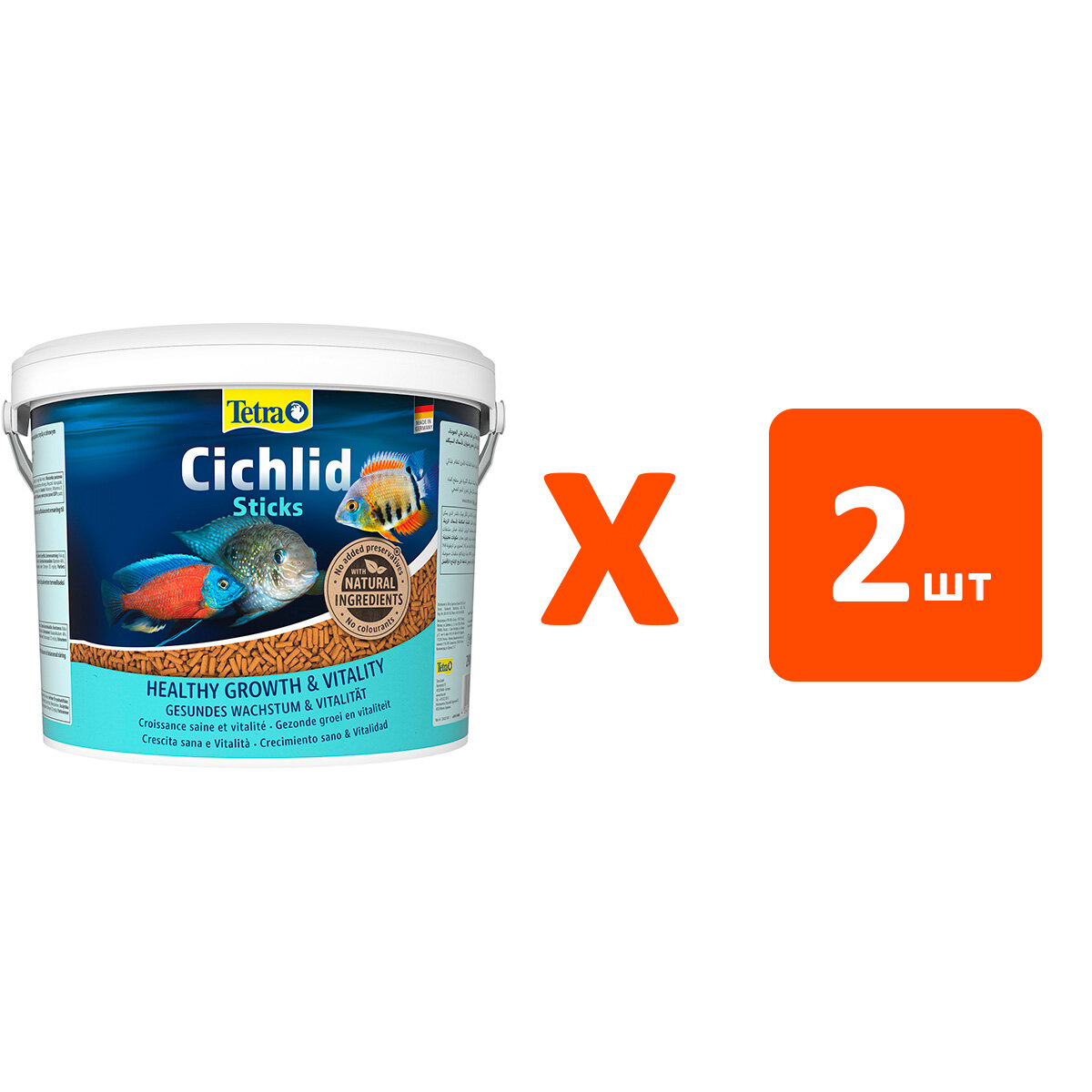 TETRA CICHLID STICKS корм палочки для всех видов цихлид (10 л х 2 шт)