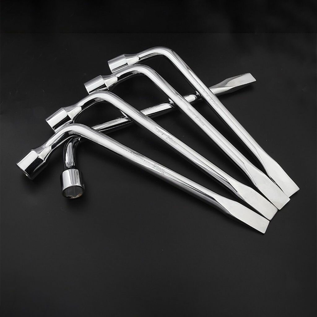 Автомобильный ключ для запасных шин L-типа, шестигранный 17/19/21/22/23/24 мм, сменный инструмент ремонта головки с прорезями