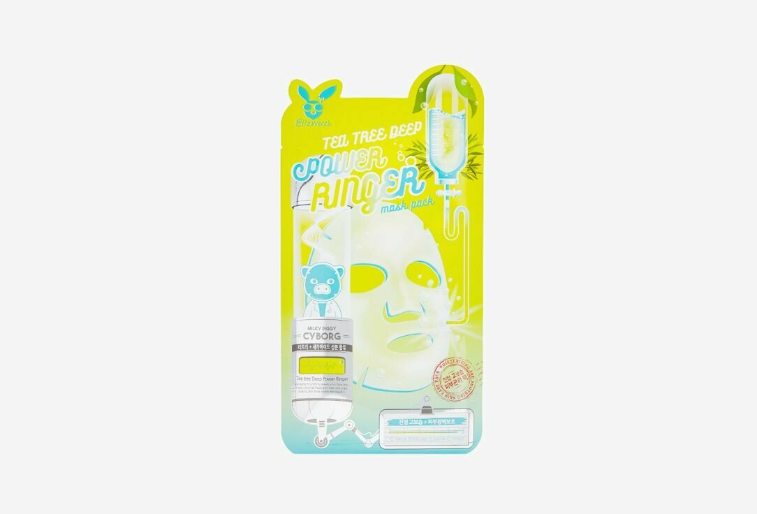 Тканевая маска для лица ELIZAVECCA TEA TREE DEEP POWER RINGER MASK PACK