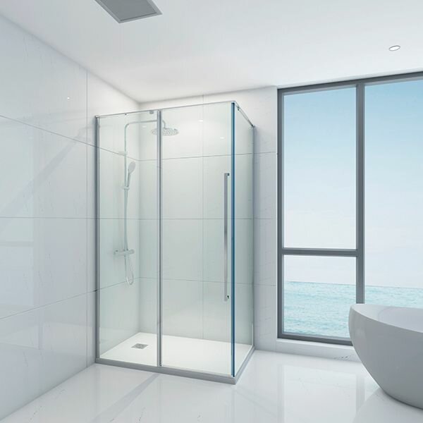 Душевое ограждение без поддона Mirsant Next 120х90 прозрачные стекла, профиль хром