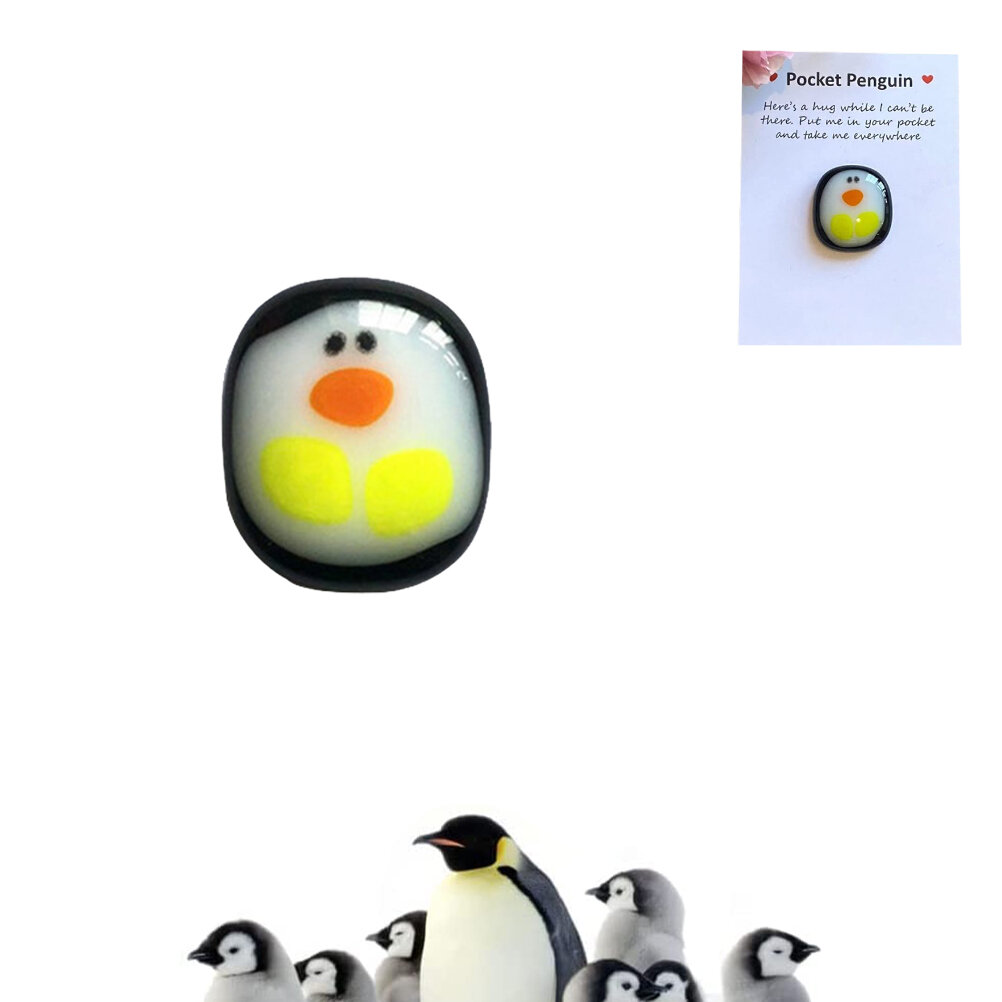 Миниатюрная фигурка пингвина в стеклянной упаковке, пингвинчик для объятий, с поздравительной открыткой, милый подарок с животным.
