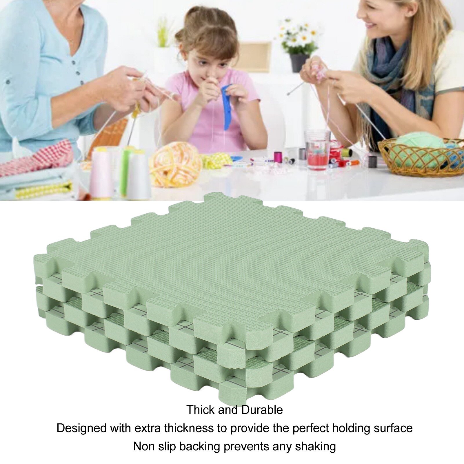 Блокирующий коврик для вязания, толстый противоскользящий пенопласт, блокирующая доска для вязания крючком с сеткой для острия иглы, 4 шт.