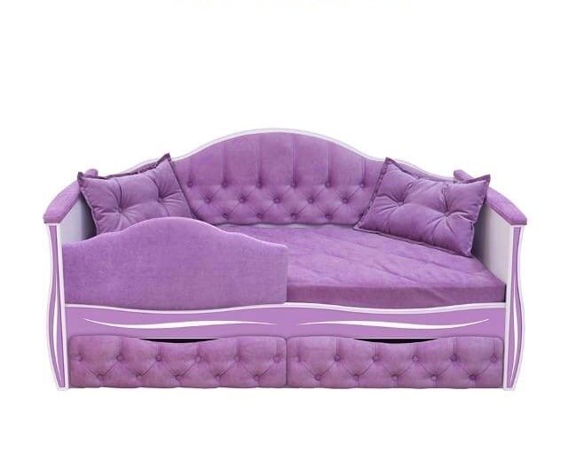 DarDav детская кровать Иллюзия, размер: 160*80см, цвет сиреневый, c бортиком-ограничителем, с ящиками для белья