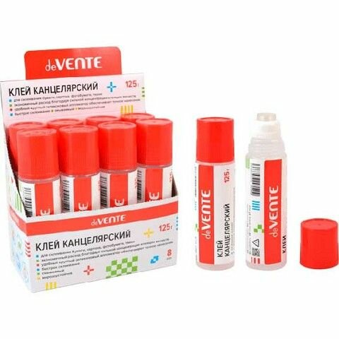 Клей канцелярский deVENTE 125 г, на водной основе, пластик (4040102)