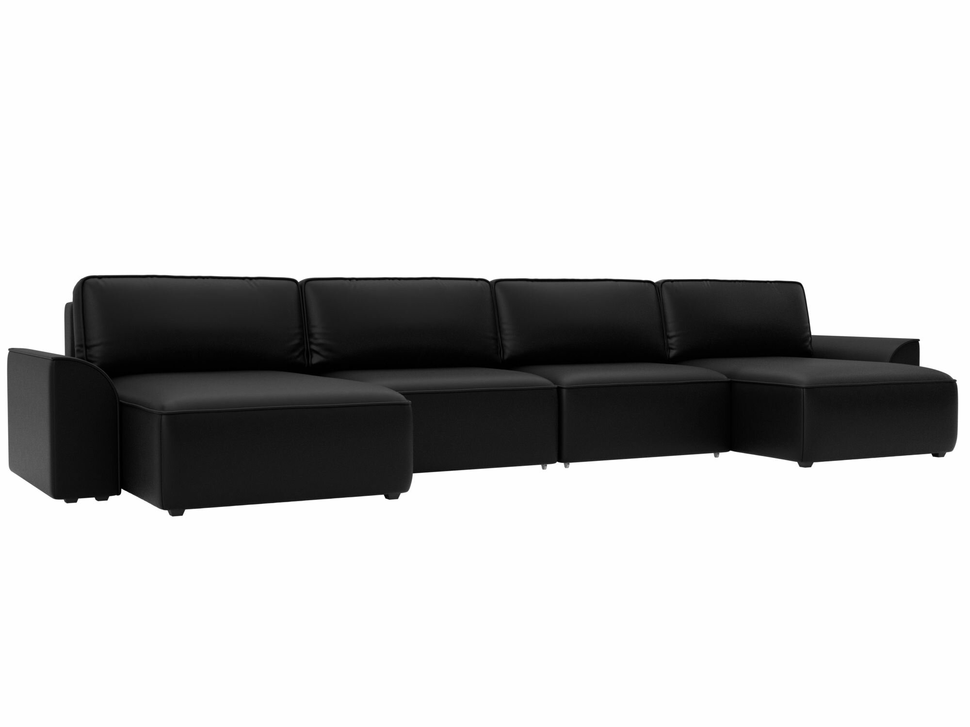 Диван п-образный Amber лонг, Еврокнижка, 442x160x90, черный