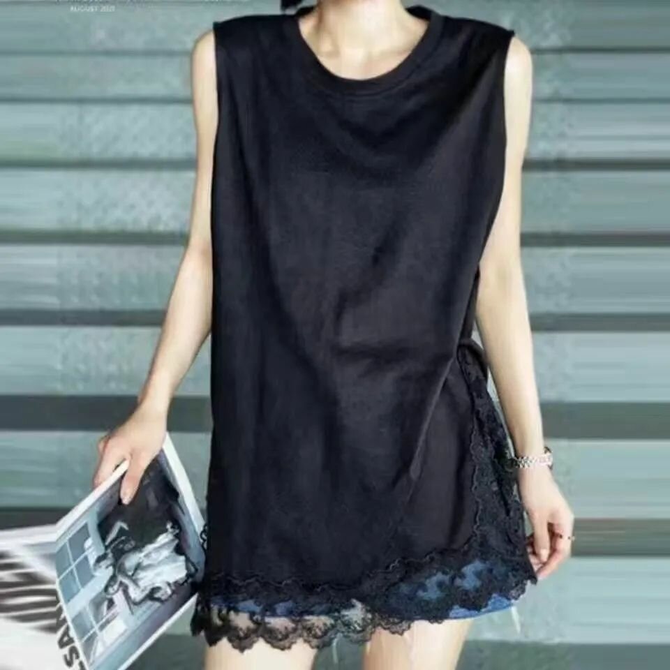 Летний женский жилет большого размера; кружево; полый; жаккардовый