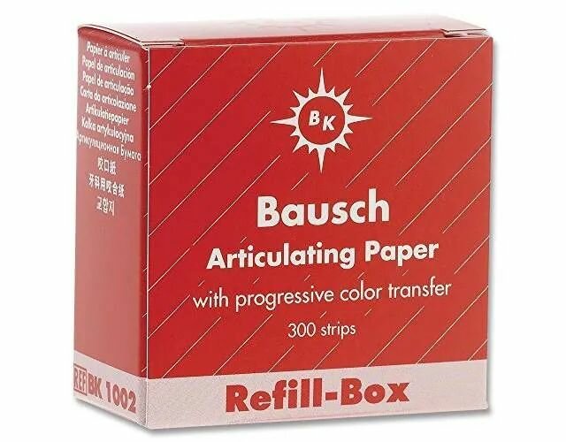 Артикуляционная бумага Bausch ВК 1002, для точной регистрации контактов, 200 МКМ