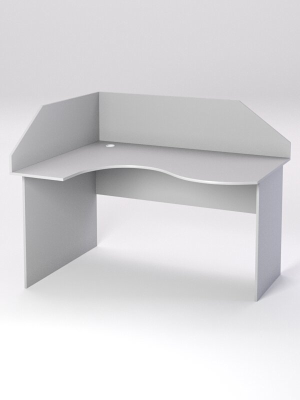 Стол эргономичный офисный СЭ-13 (левосторонний) с экраном, Серый